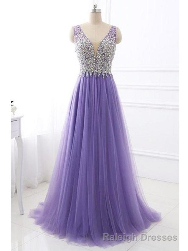 Lavender Tulle A-line Prom Dress Long Formal Dress for Wedding ...