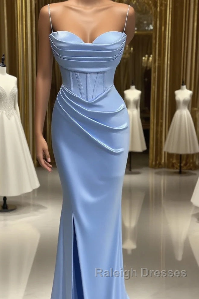 Baby Blue Mermaid Sweetheart Prom Dress With Spaghetti Straps – Raleigh ...