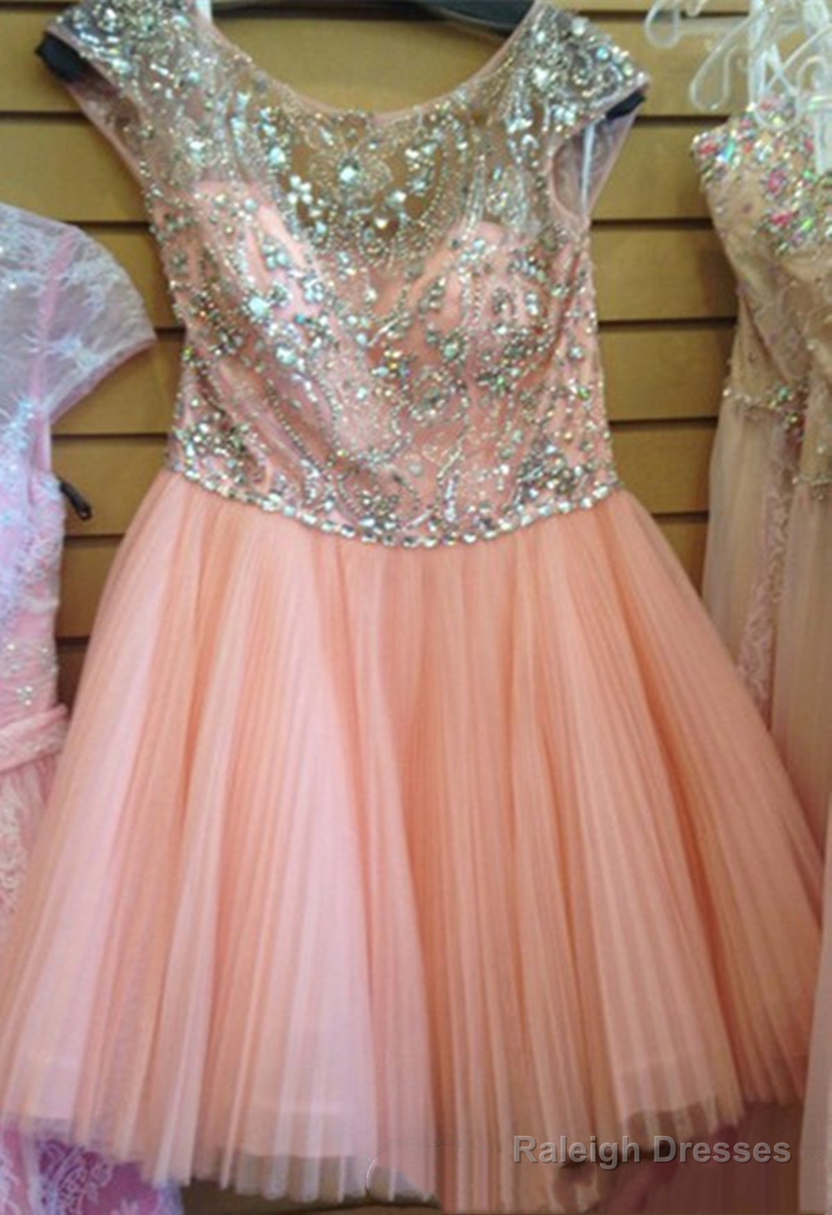 Custom Made Round Neck Pink Short Prom Dress, Short Graduation Dress ...