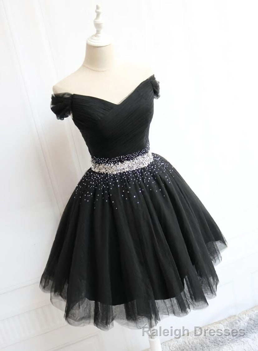 Little Black Homecoming Dress Tulle Cute Short Formal Dress – Raleigh ...