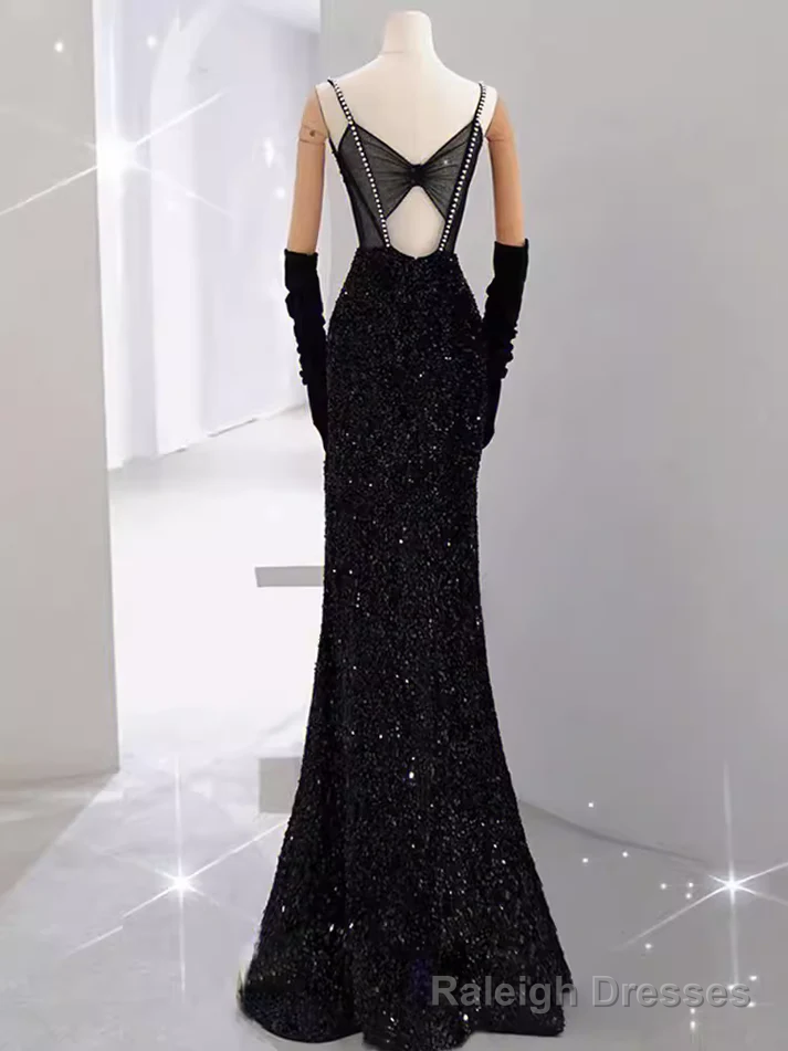 Mermaid Long Prom Dress New Arrival Sexy Black Slit Evening Dress ...