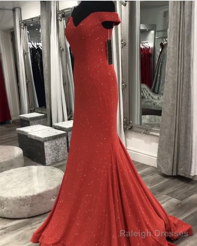 Sparkle Mermaid Off The Shoulder Prom Dresses – Raleigh Dresses