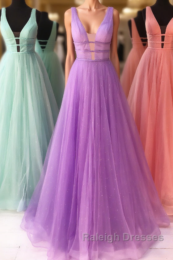 Sparkly A Line V Neck and V Back Prom Dresses with Thin Belt, Formal G ...